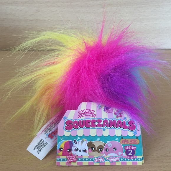 Squeezamals | Toys | Nwt Scented Fluffy Fur Ball Neon Squeezamals ...